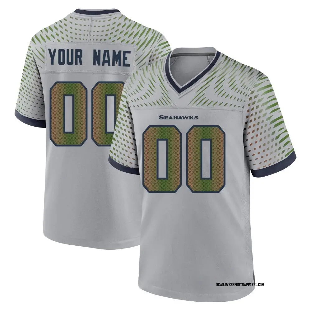 Game Gray Men's Custom Seattle Seahawks Wolf 2025 Rivalries Collection ...