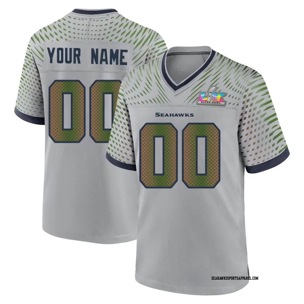 Game Gray Youth Custom Seattle Seahawks Wolf 2025 Rivalries Collection ...